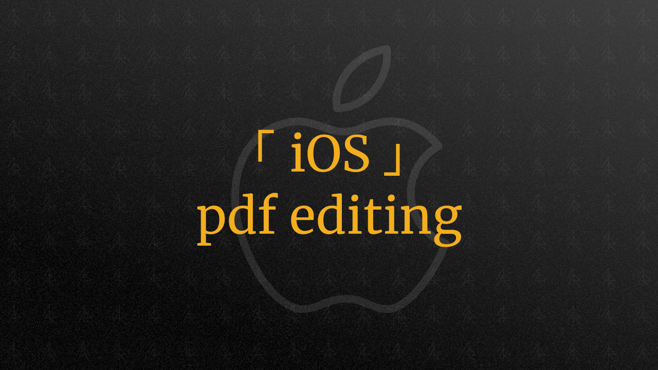 Basic PDF page editing on iOS